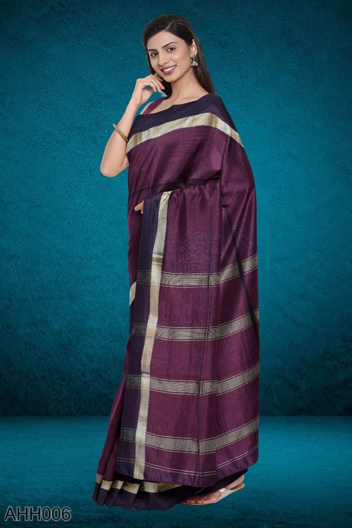 Denting Narmada Lehar Border Saree - Vastrtatva